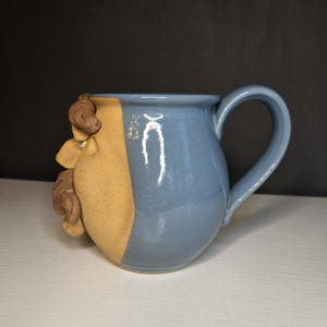 Vintage Studio Art Pottery Ugly Face Mug Party Animal Blue Glazed Funny ...