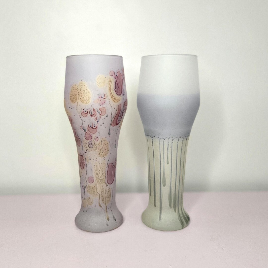 Reuven Art Glass Drinking Glasses – Handcrafted Frosted Tumblers With ...