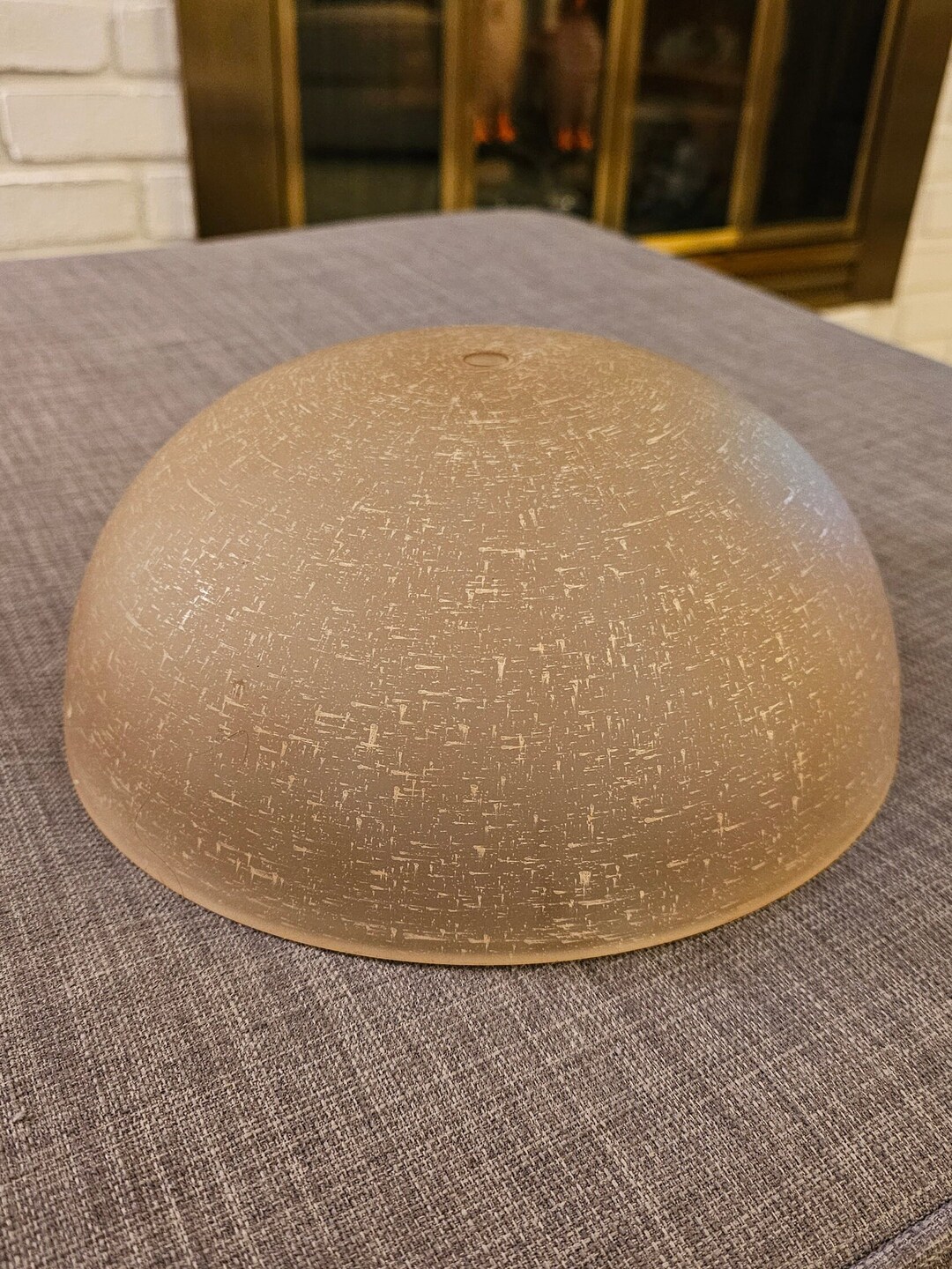 Mid-century MCM Vintage Tan and Brown Frosted Ceiling Light - Etsy