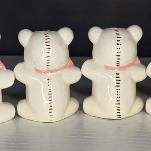 Vintage Macrame Beads Ceramic Bears Set of 4 Pink Teddy Bears - Etsy