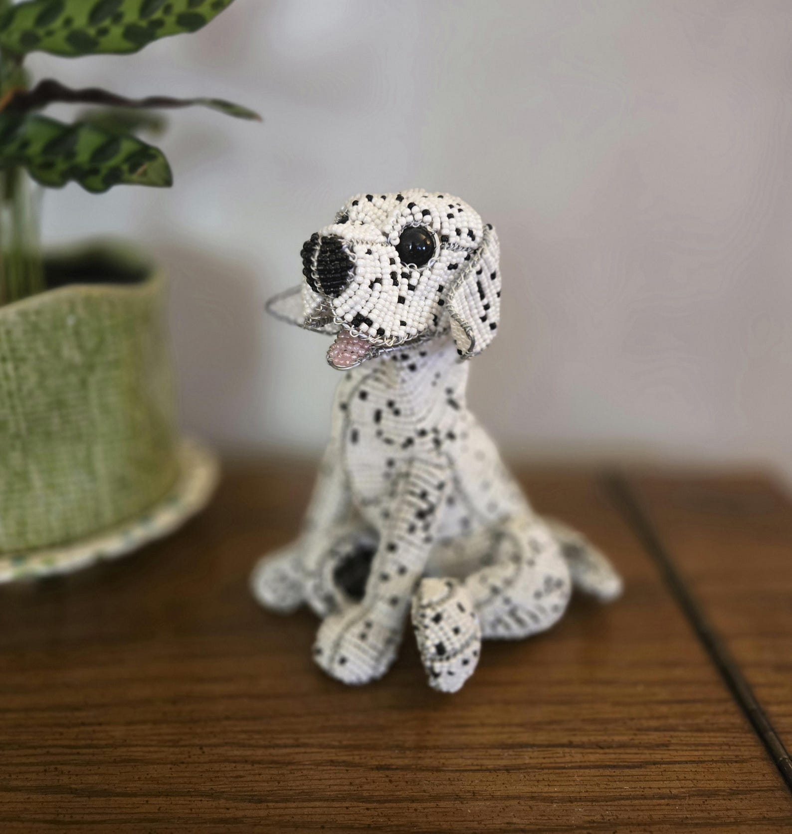 Beadworx Spoted Dog Bead & Wire Creation Figurine Sculpture Dalmatian ...