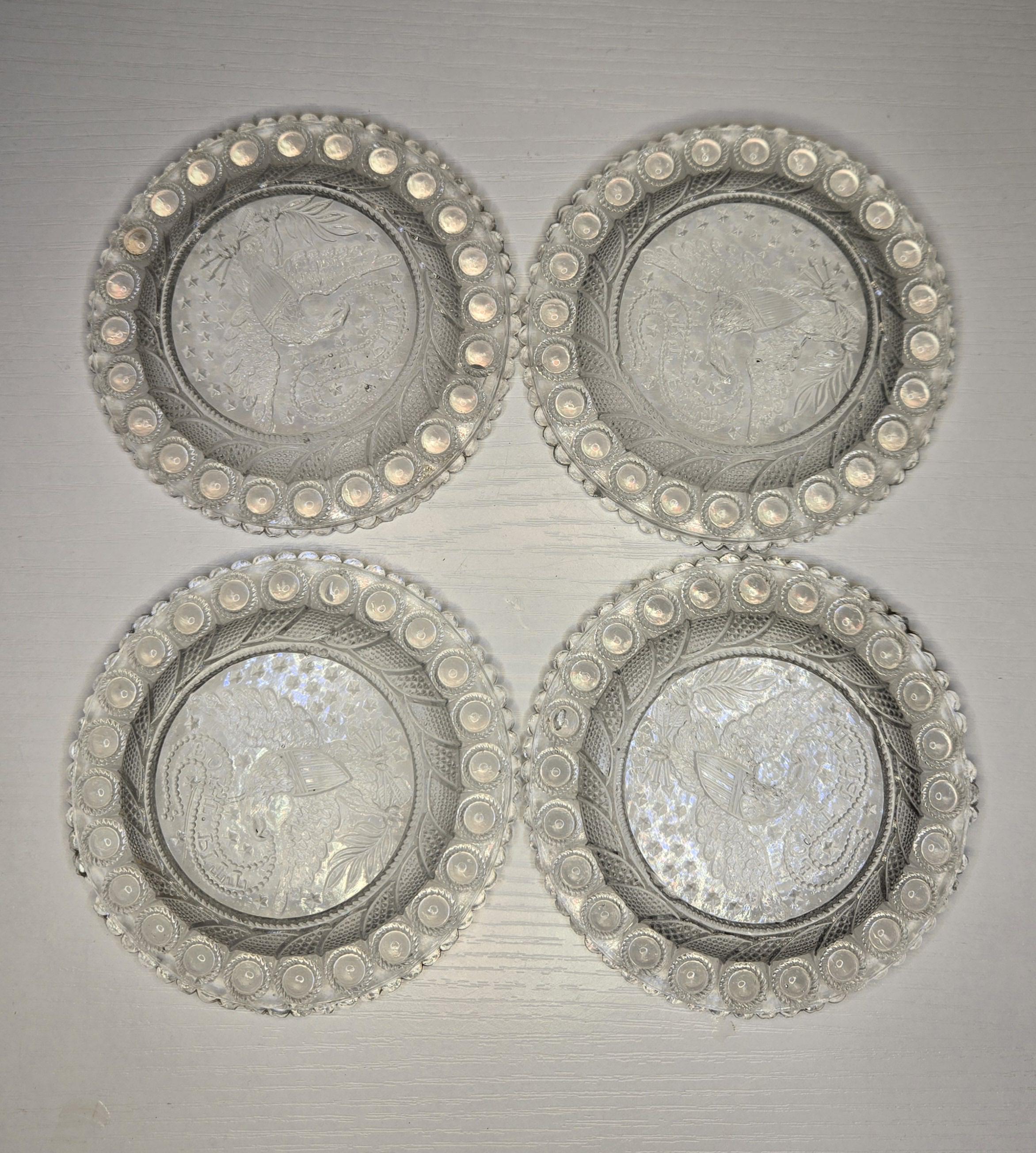 Antique EAPG Sandwich American Glass Cup Plate Eagle Group Lee 676 ...