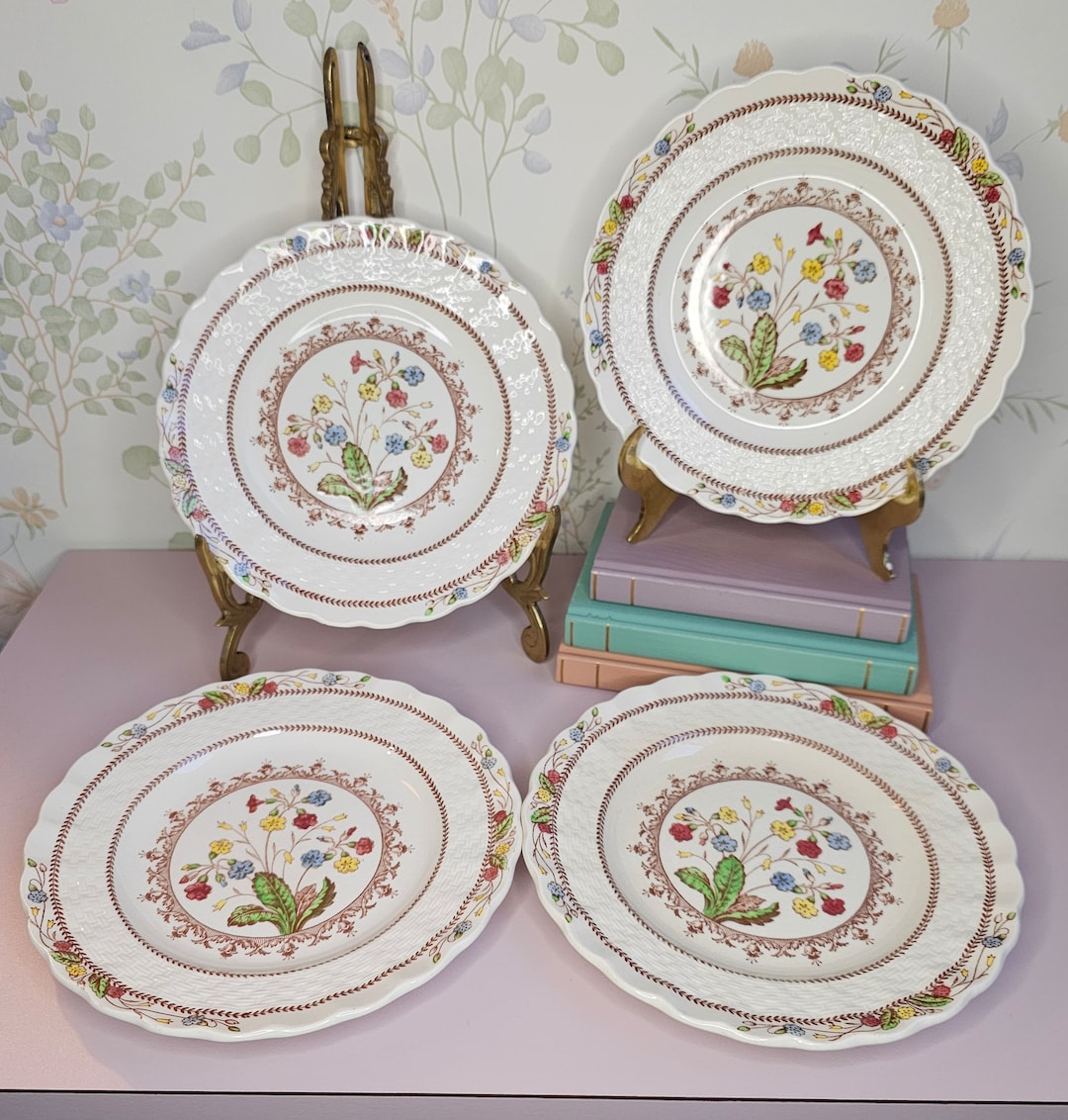 Set of 4 Copeland Spode England Ceramic Cowslip Bread and Butter Plates ...