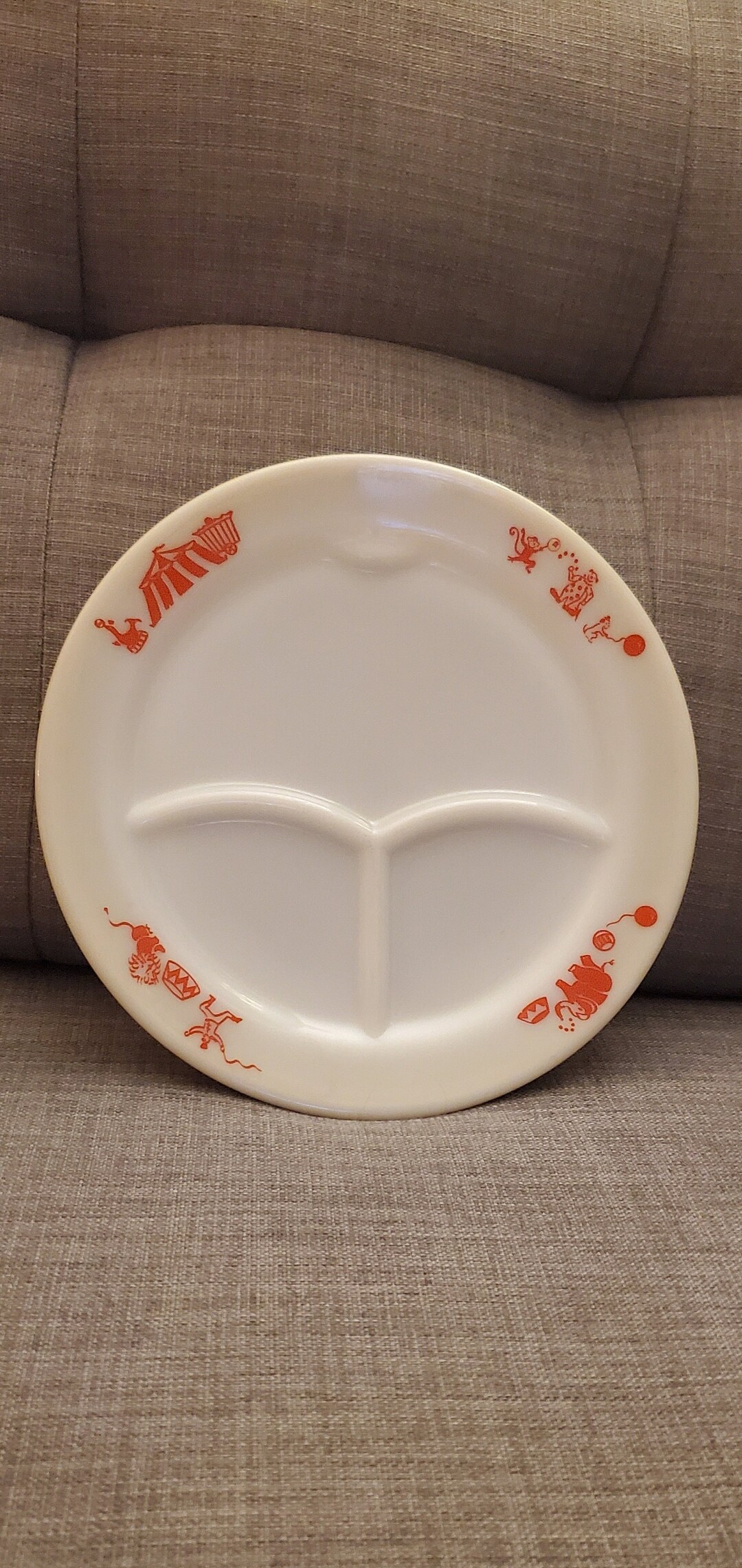 Vintage Pyrex Milk Glass Divided Plate Circus Clown - Etsy