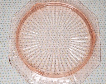 Pink Depression Glass Cake Stand - Etsy
