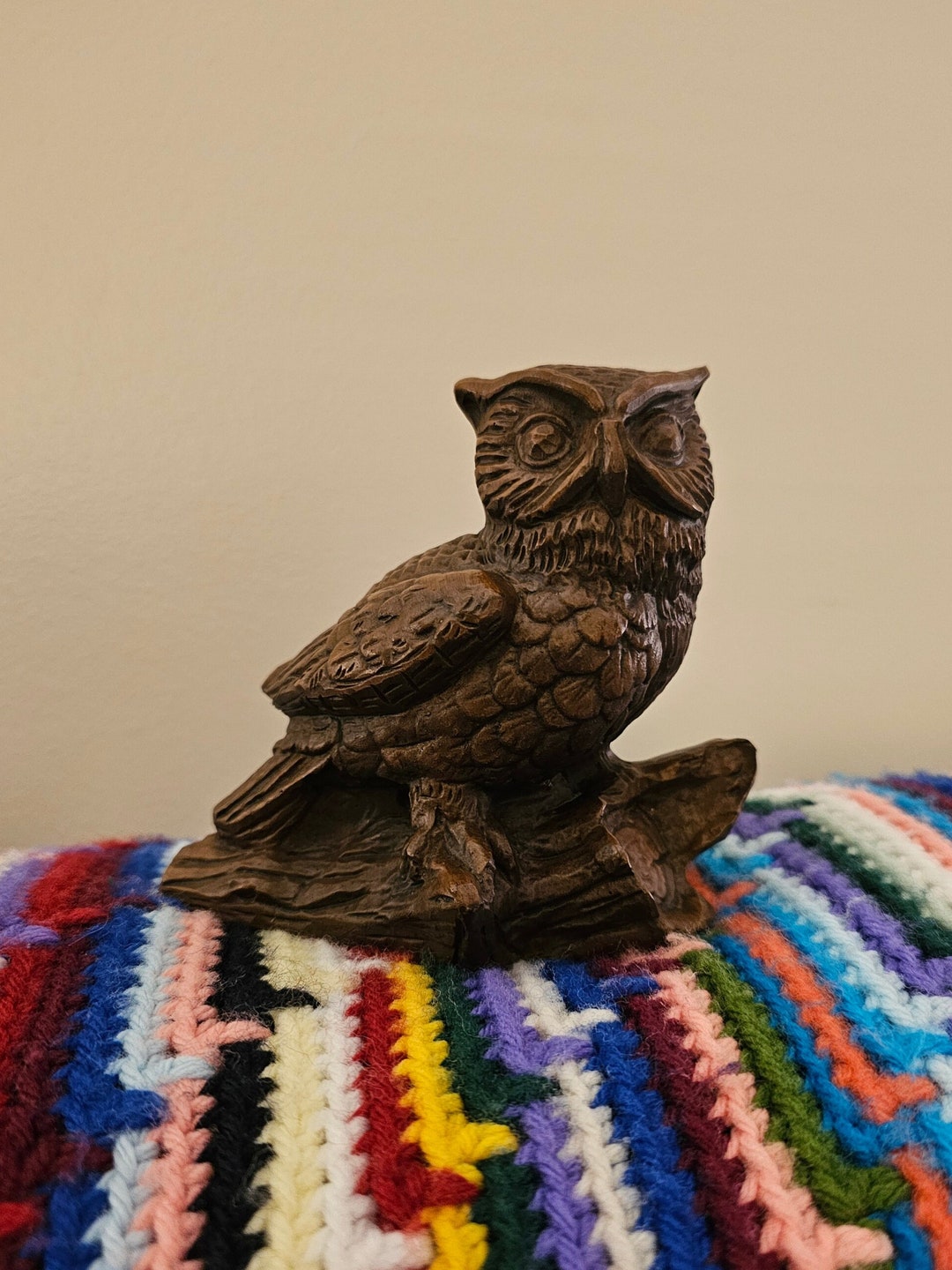 Vintage Mid-century Owl Figurine Red Mill Mfg. Resin Crushed - Etsy