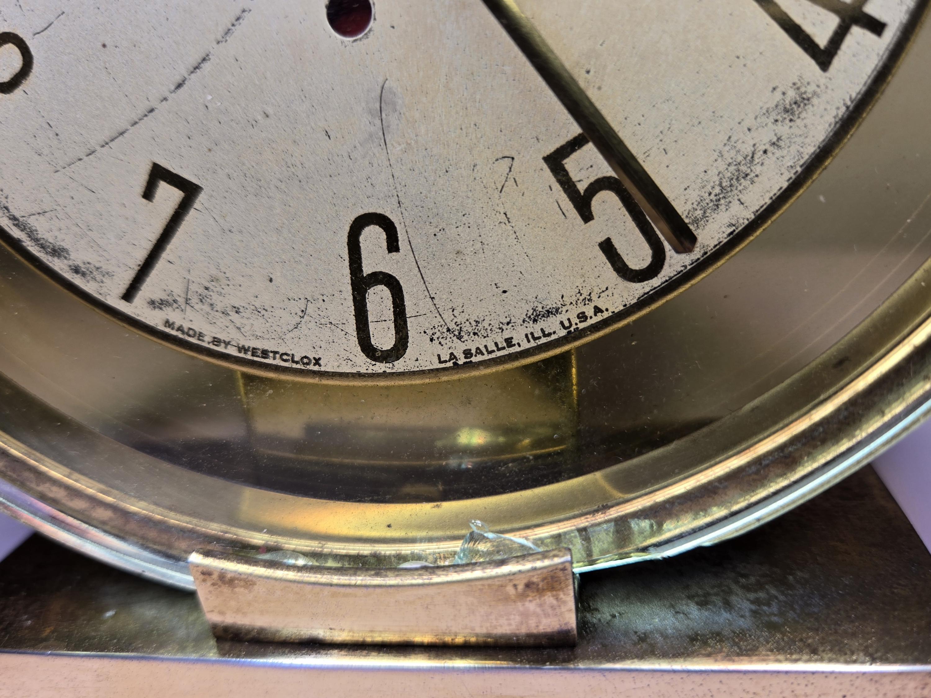 Vintage 1940s Metal Art Deco Westclox Logan S5-F Electric Alarm Clock ...