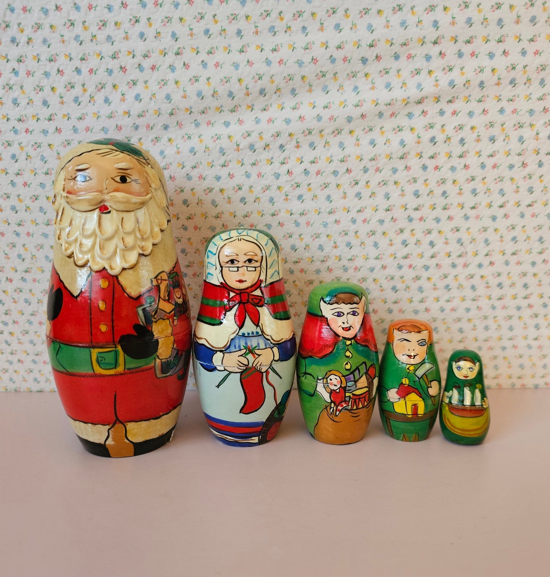Santa Russian Stacking Nesting Dolls by Museum of Fine Arts Boston 5 ...