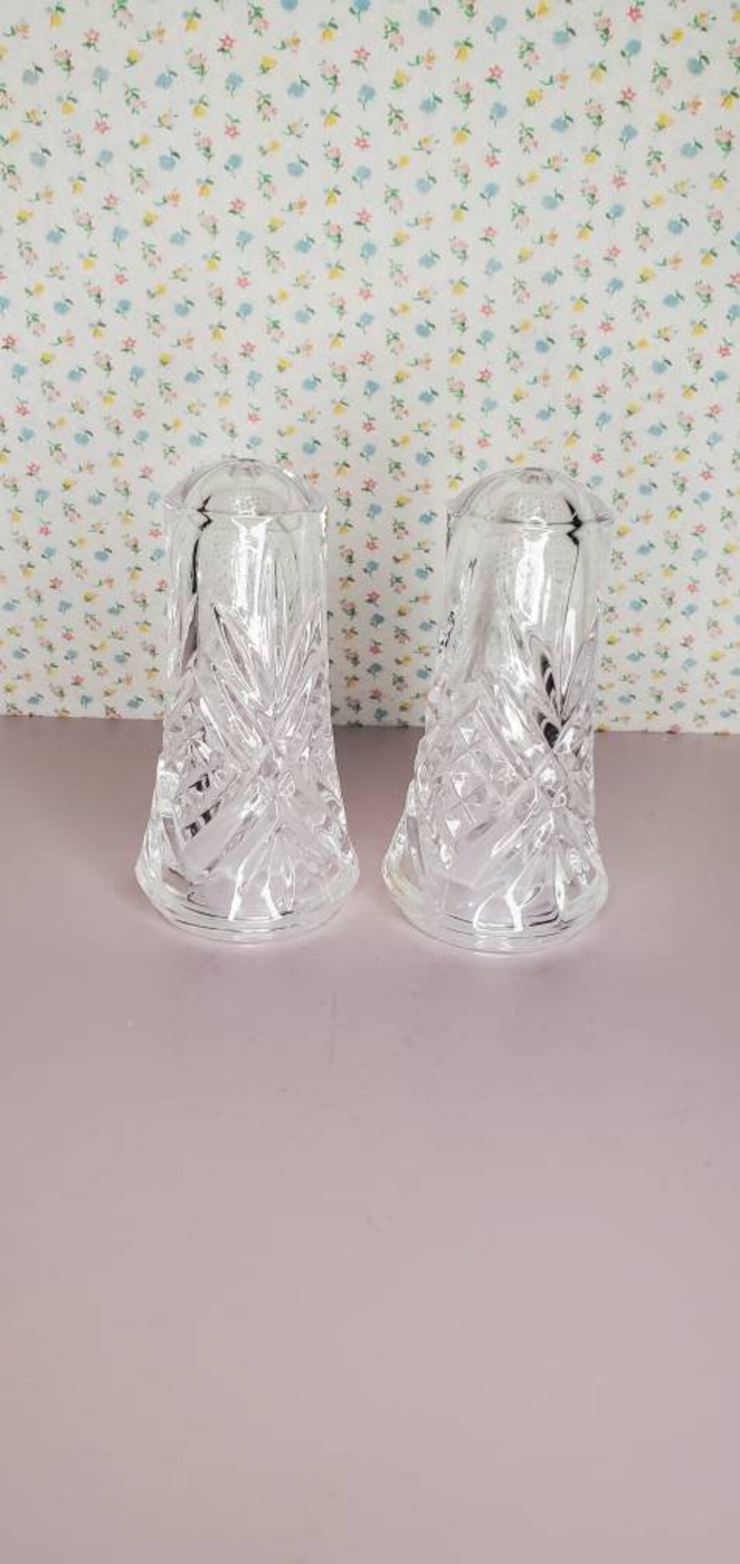 Vintage Clear Glass With Diamond Design Salt and Pepper Shakers - Etsy