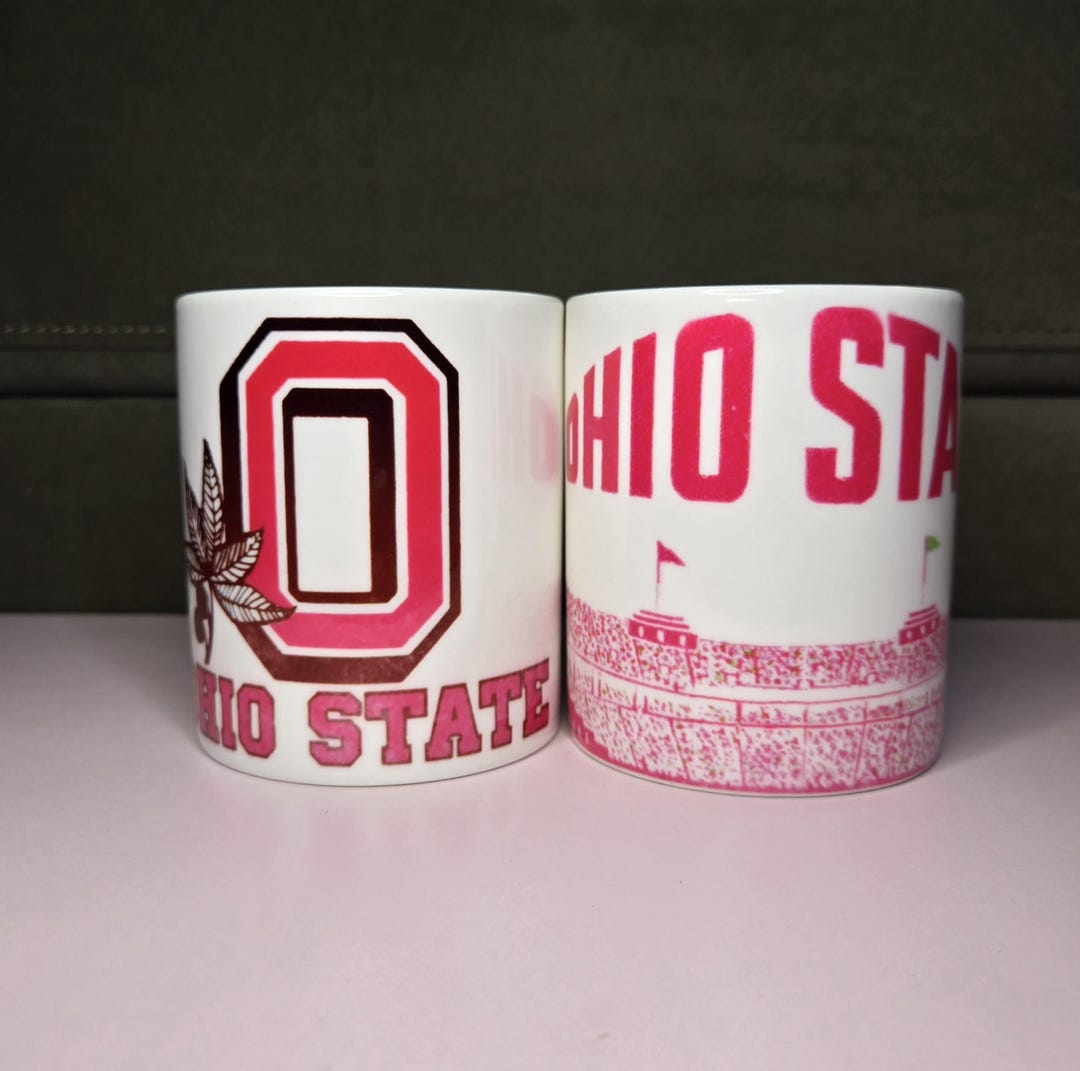Set of 2 Ceramic Ohio State University Football Buckeye Mugs - Etsy