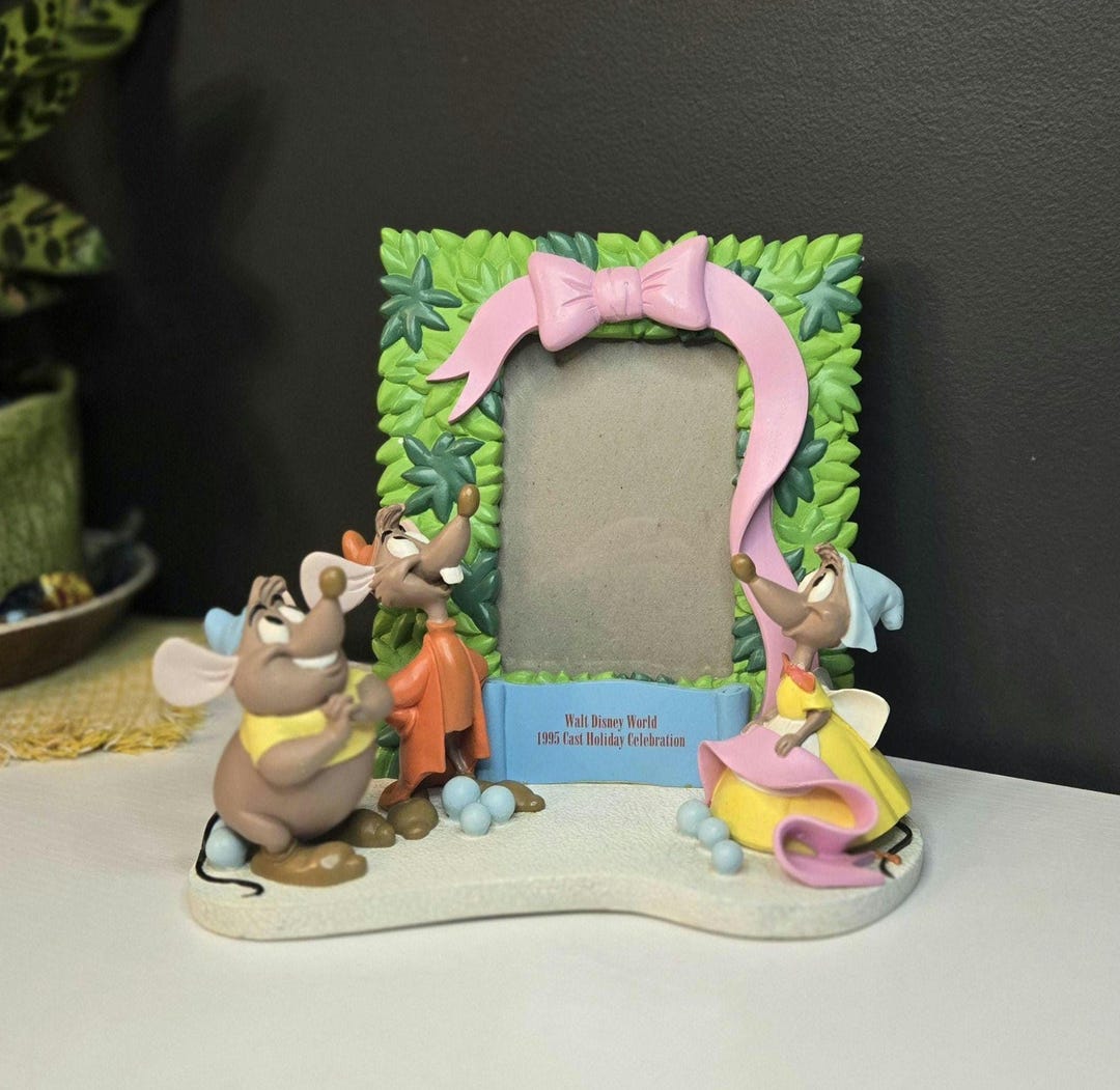 Disney Cinderella Mice Picture Frame 1995 Cast Member Holiday ...