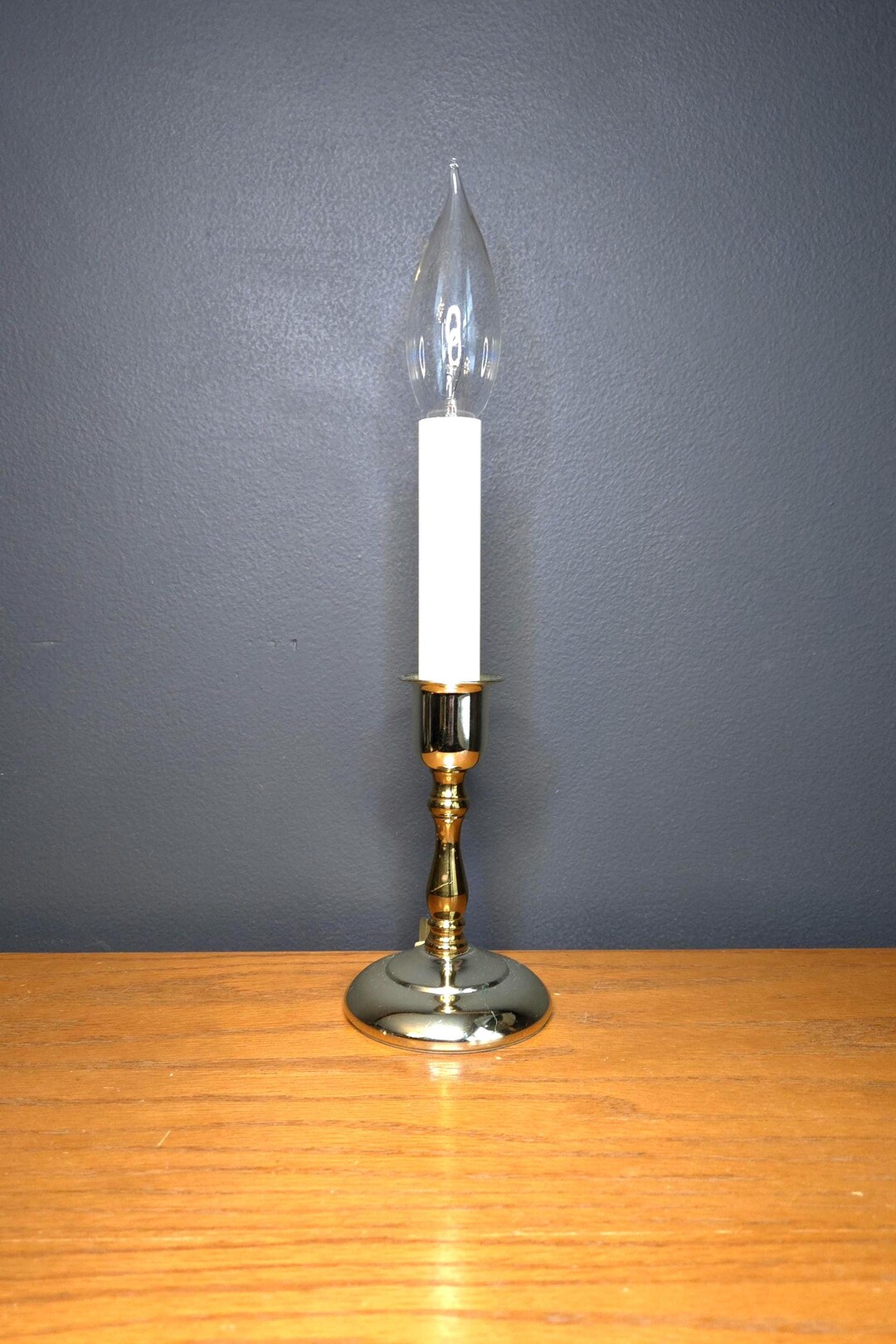 Colonial Design BRASS Electric Window Candle Lamp Small Brass Night ...