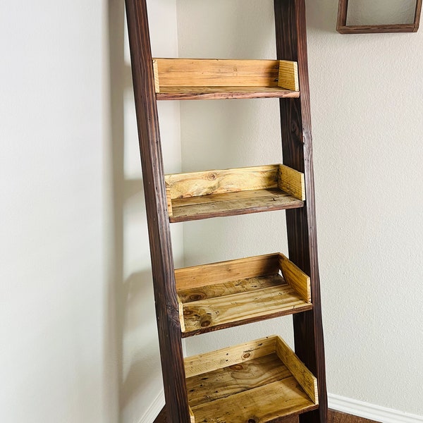 Rustic Ladder Shelf - Etsy