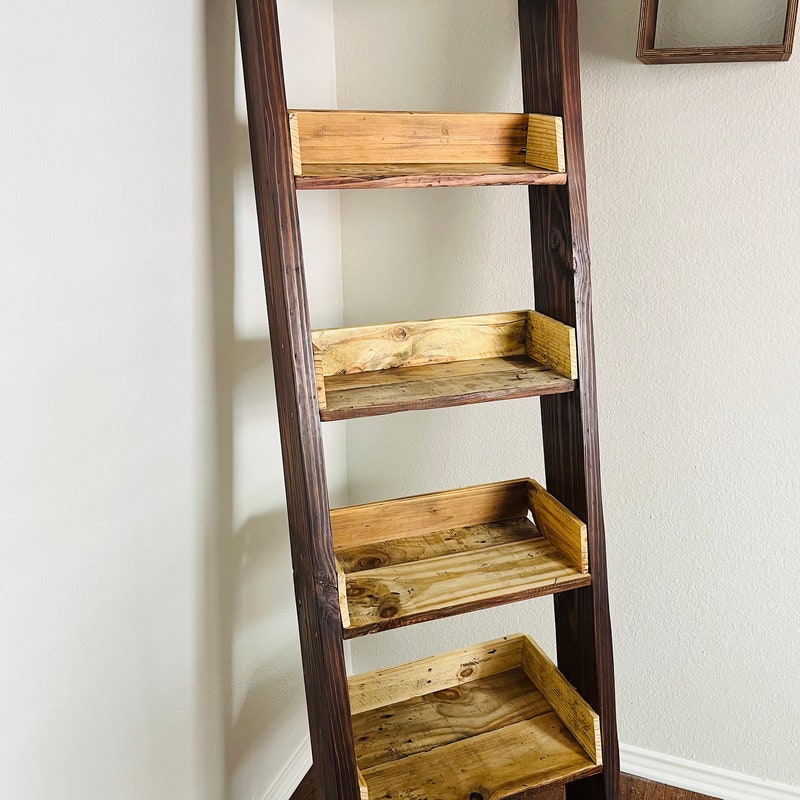 Rustic Ladder Shelf - Etsy