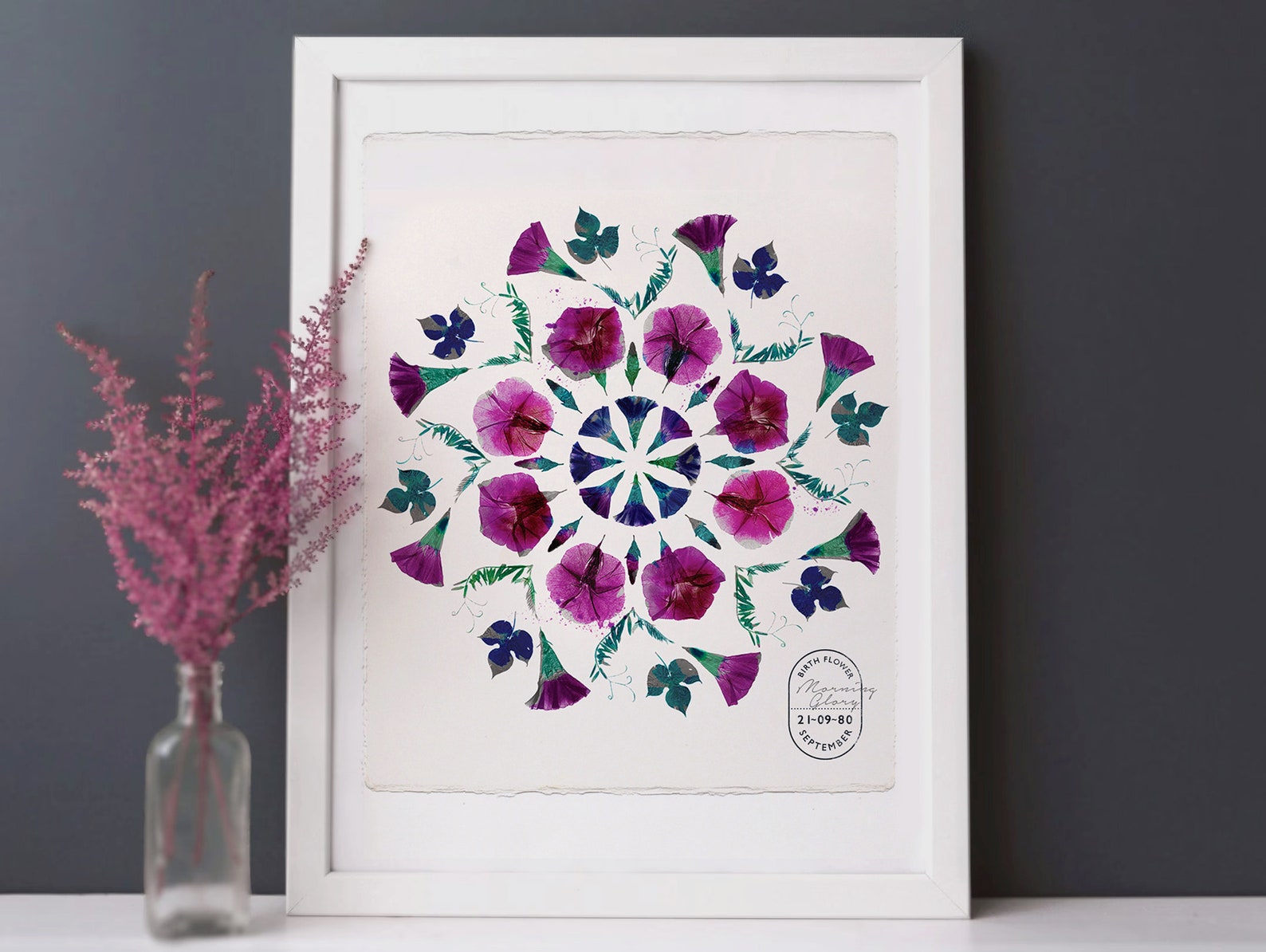 Birth Flower Mandala Print Mandala Art, Pressed Flower Art, Pressed ...
