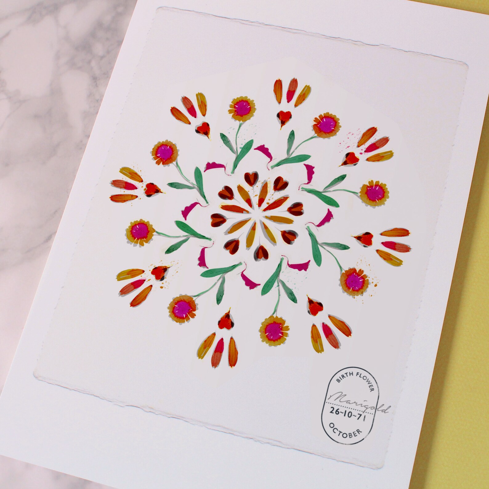 Birth Flower Mandala Print Mandala Art, Pressed Flower Art, Pressed ...