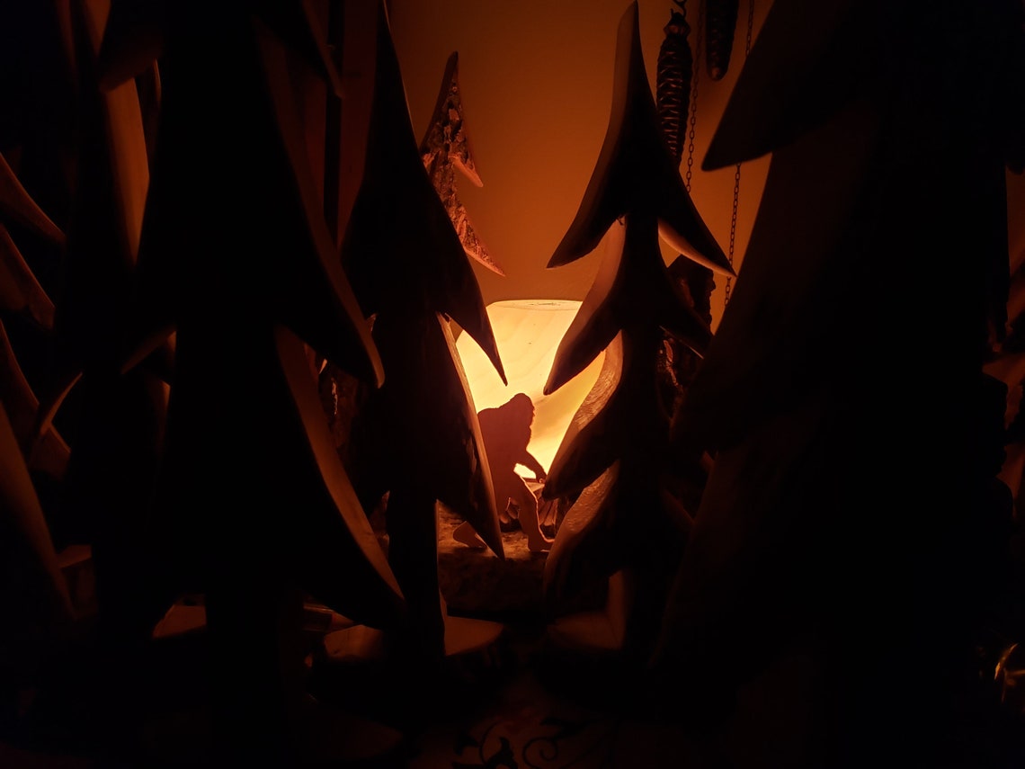 Rustic Handmade Carved Live Edge Pine Trees With Bark - Etsy