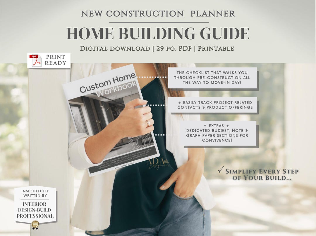 DIY Home Construction Planner | Printable Building Guide & Checklist ...