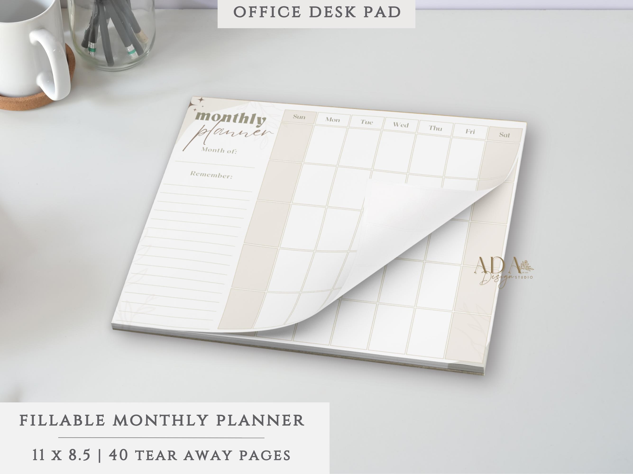 Boho Monthly Calendar Notepad | 11x8.5 Desk Planner | Fill-in Monthly ...