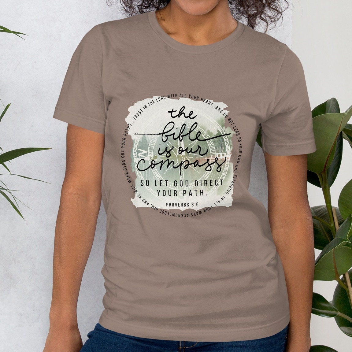 Bible Compass God Directs Your Path Proverbs 3:6 Womens Relaxed Shirt ...