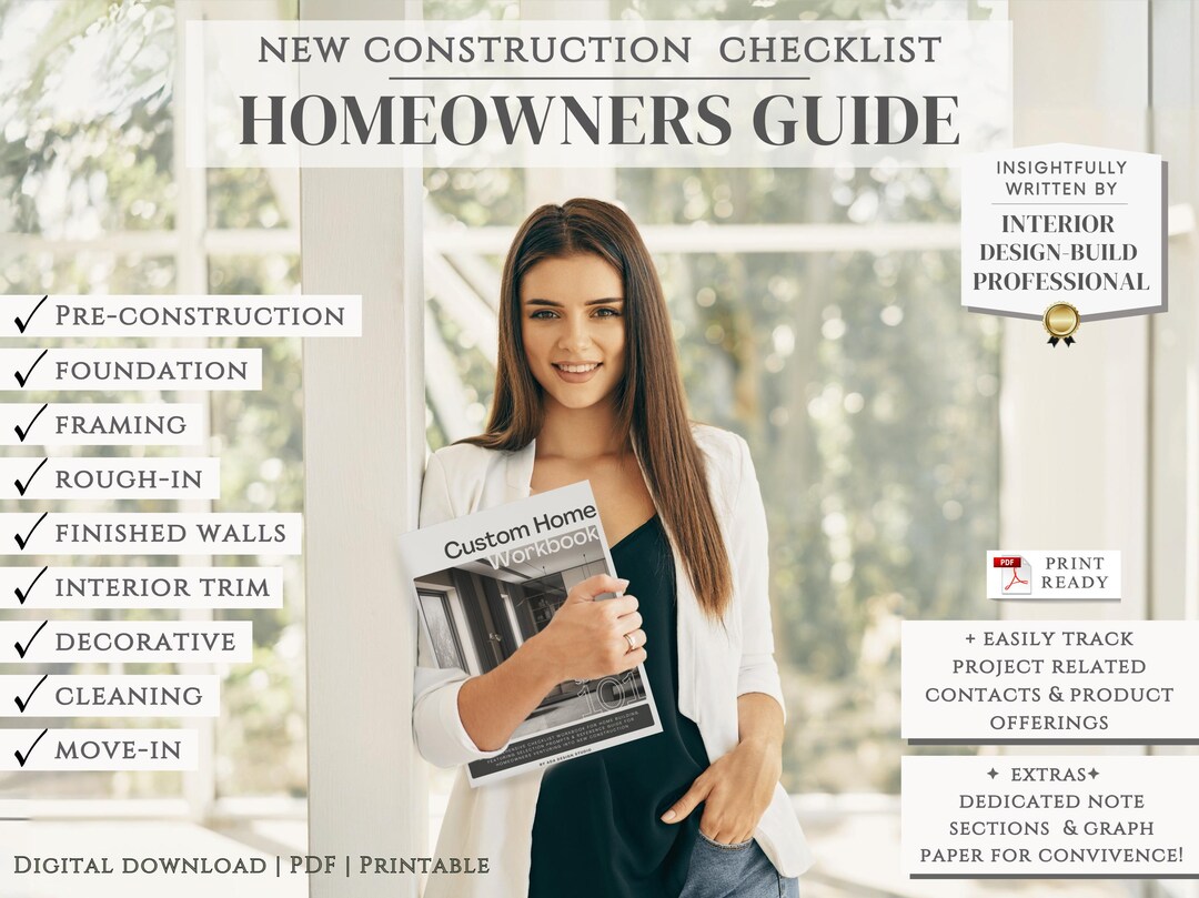 DIY Home Construction Planner | Printable Building Guide & Checklist ...