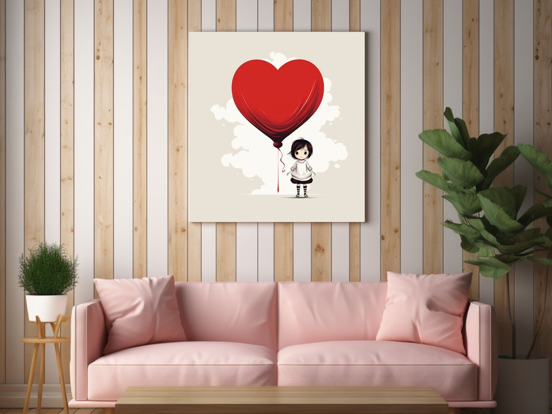 Valentine Canvas Art, Couple Wall Art, Valentine Home Decor, Heart's ...