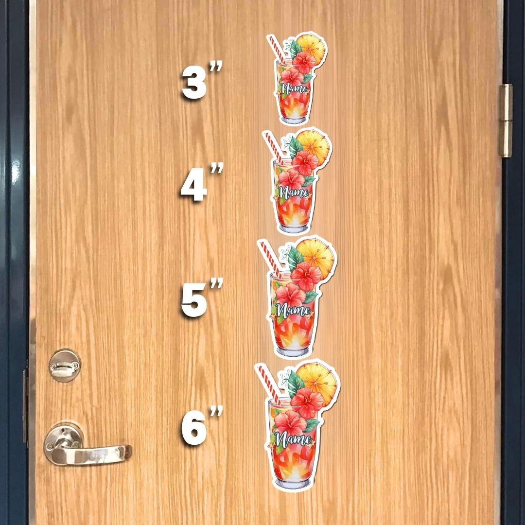 Personalized Tropical Drink Magnet, Alcoholic Cruise Door Magnet ...