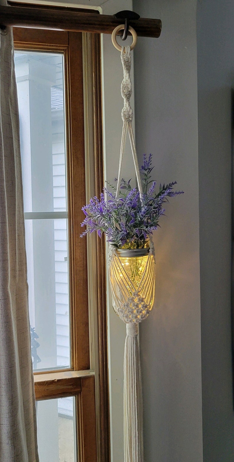 Macrame Jar Hanger - Etsy