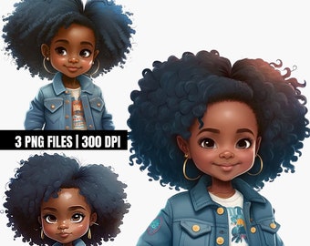 Black Girl Clip Art, Digital Download Bundle, African American Art ...