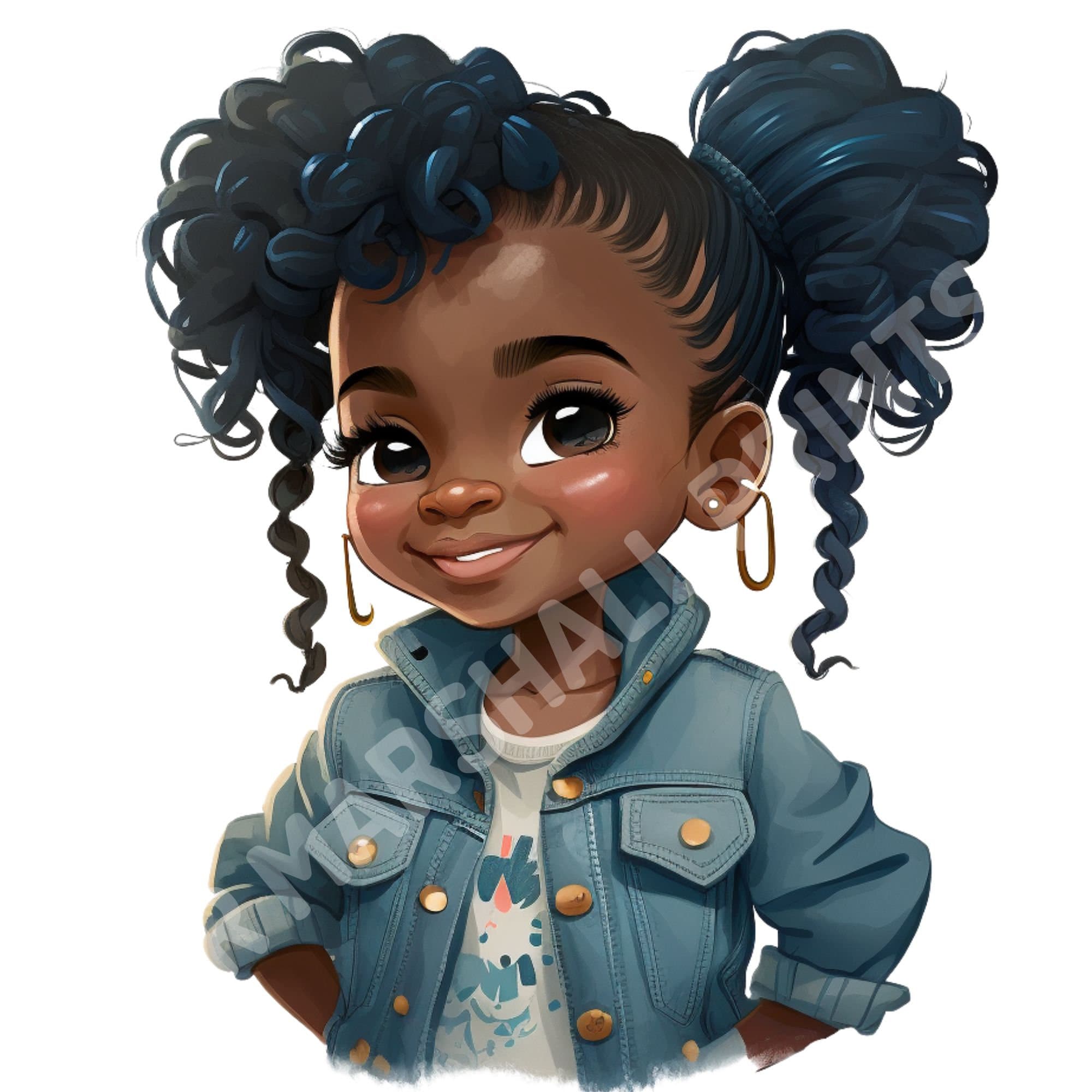 Black Girl Clip Art Digital Download Bundle Little Black Girl Png 5585