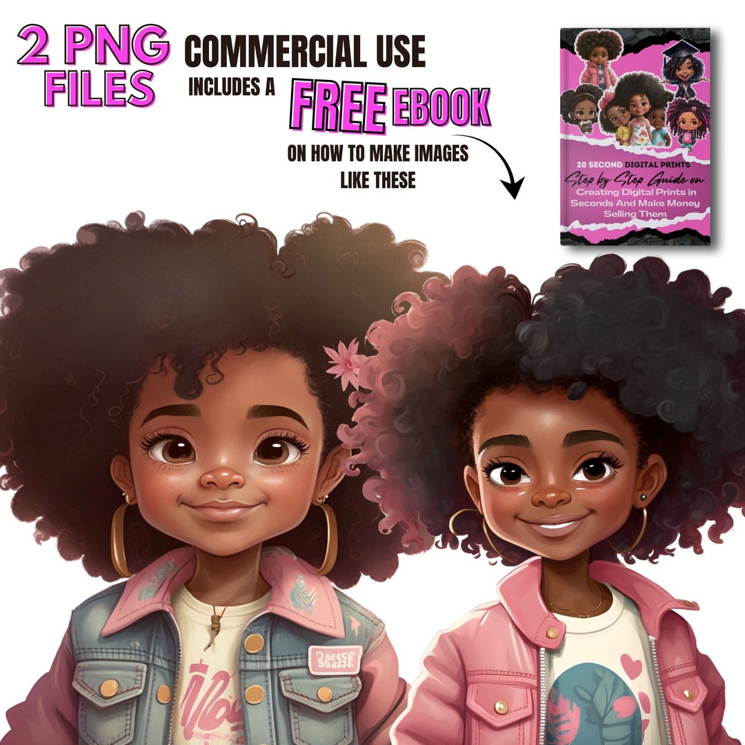 Black Girl Png, Black Girl Clip Art, Digital Download Bundle, African ...