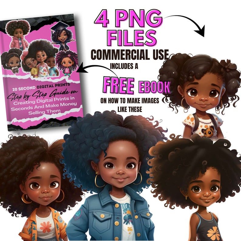 Black Girl Magic Png, Black Girl Clip Art, Digital Download Bundle ...