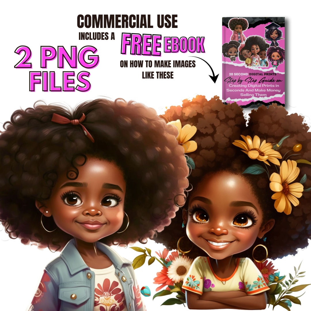 Black Girl Magic Png, Black Girl Clip Art, Digital Download Bundle ...