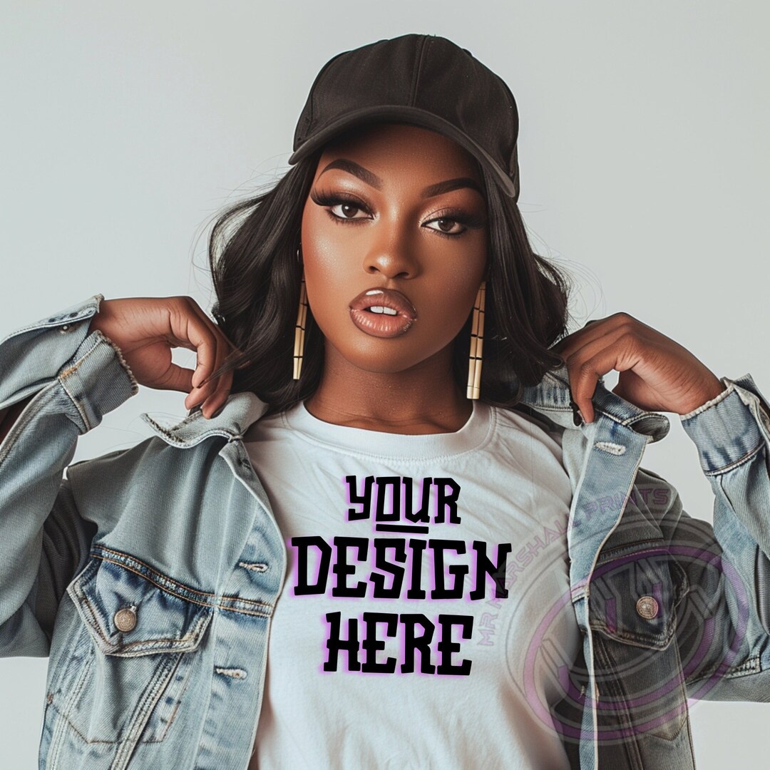 Realistic Mockup, Black Model Mockup | Plus Size Model | Diverse ...