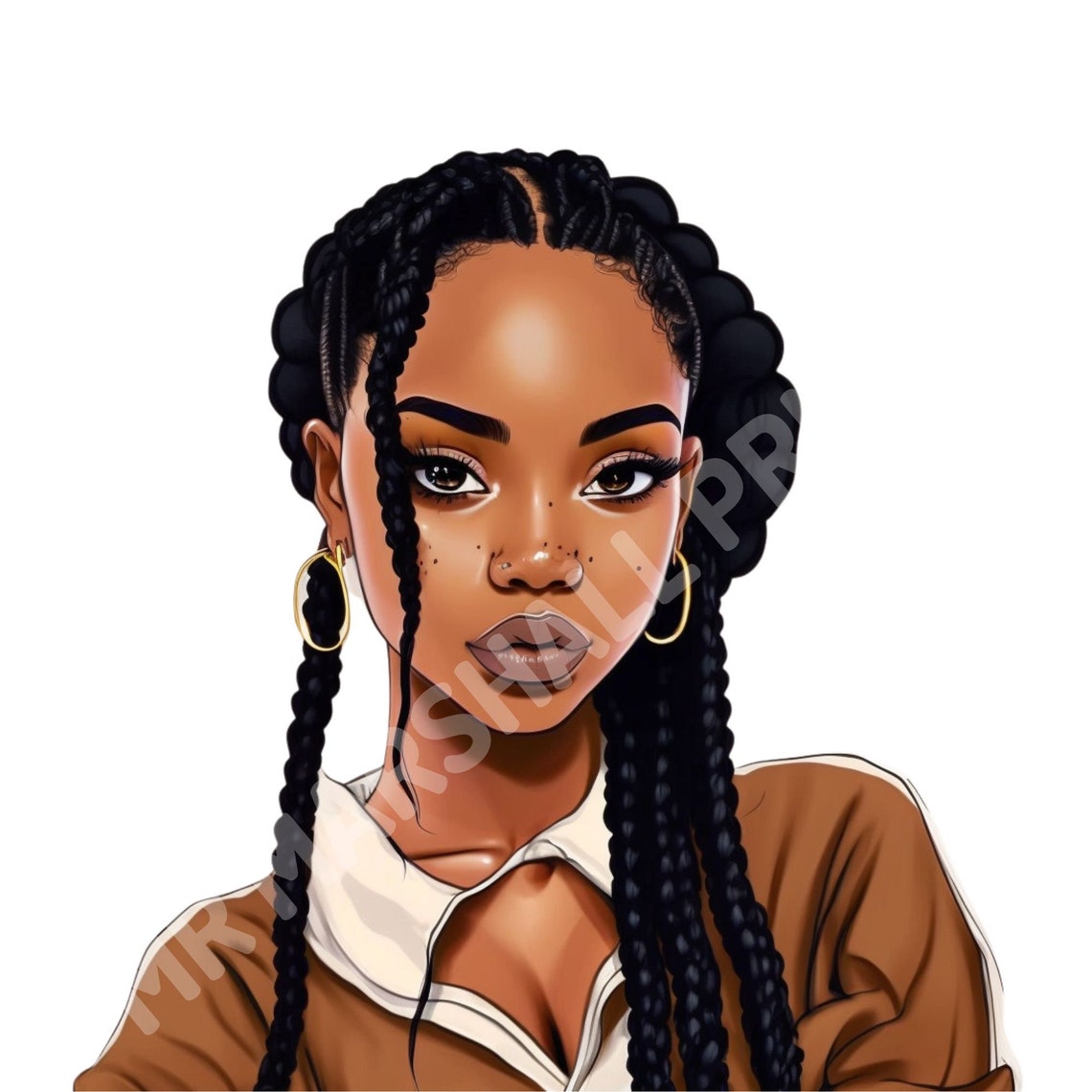 Black Girl Clip Art, Digital Download for Sublimation, Black Woman Png ...