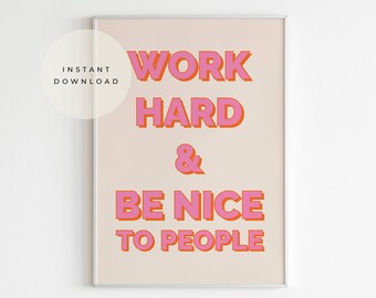 Hard Work Poster - Etsy