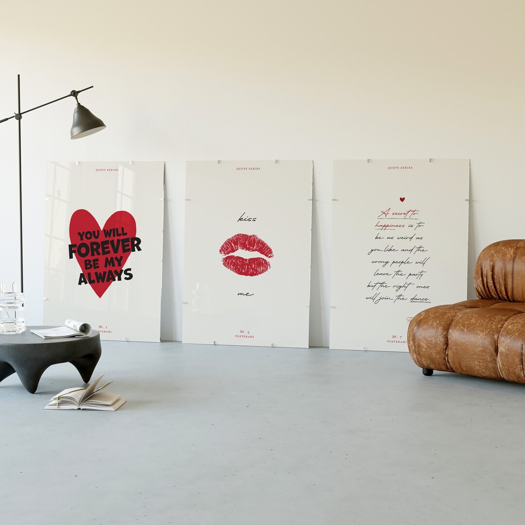 Set of 3 Love Posters, Trendy Poster, Gift for Her, Love Wall Art ...