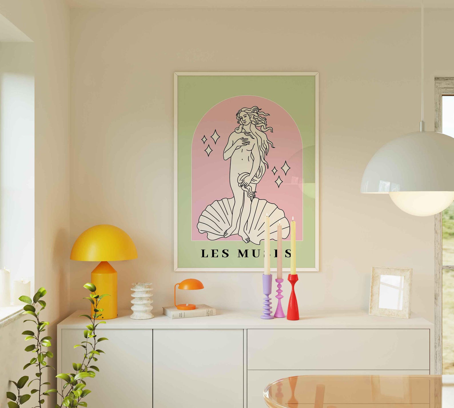Birth of Venus Print, Minimalist Line Art, Danish Pastel Decor - Etsy