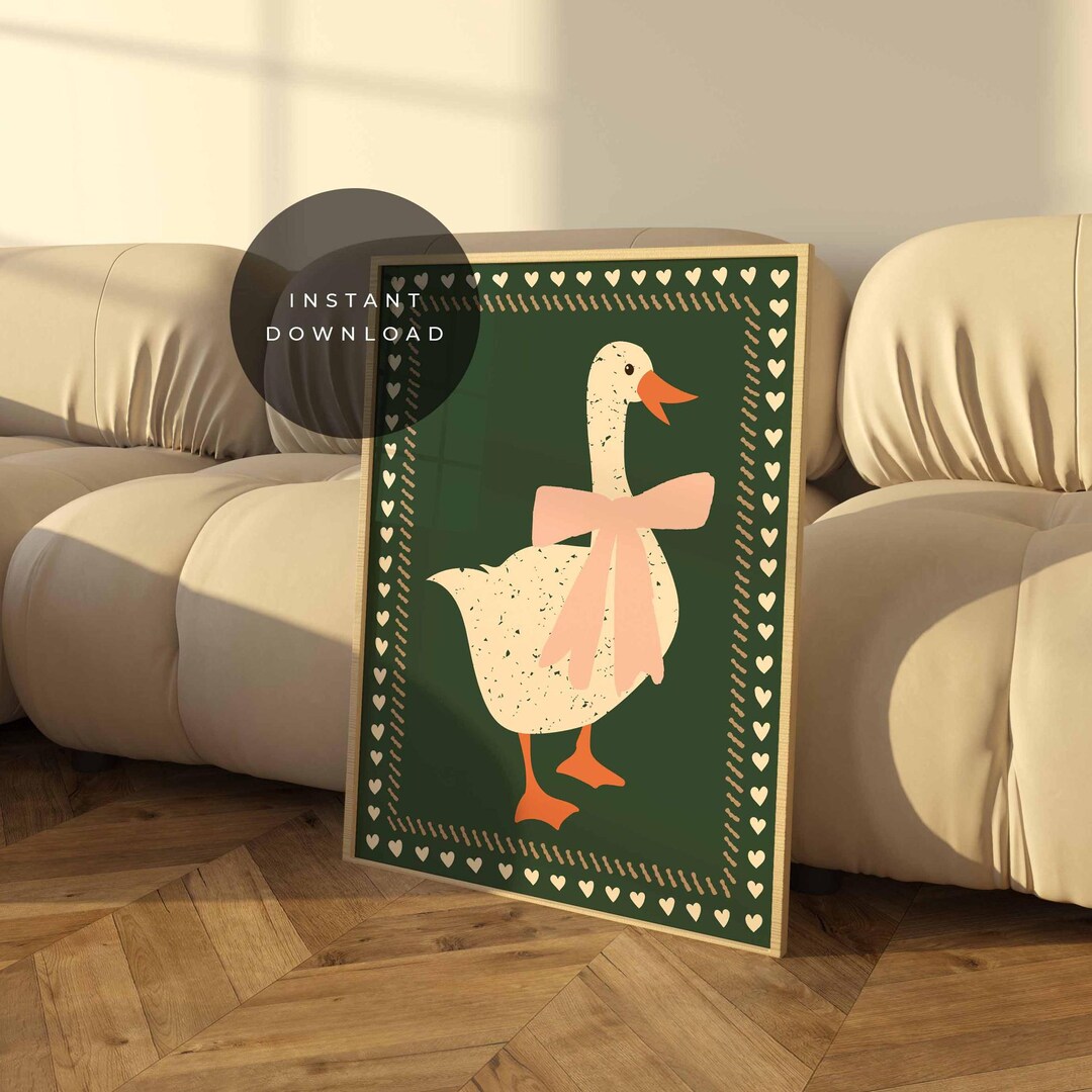 PRINTABLE Silly Goose on the Loose Print, Trendy Wall Art, Apartment ...
