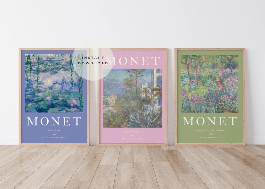 PRINTABLE Claude Monet Prints Set of 3, Coastal Prints, Monet Poster ...