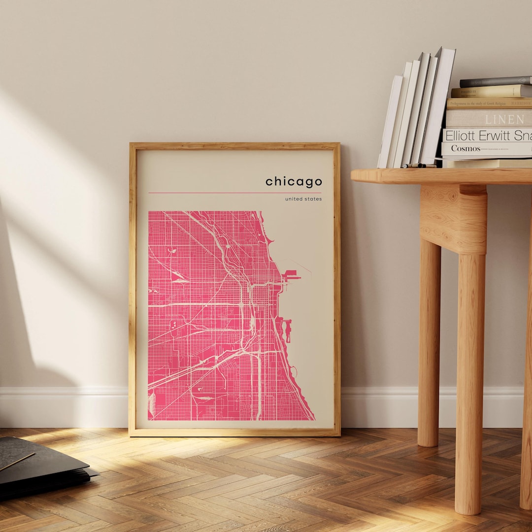 Map of Chicago, City Map, Chicago Map, Minimalist Map, Chicago Print ...