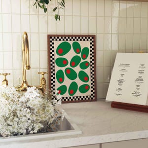 Olive Art Print, Retro Kitchen Wall Art, Stuffed Olives Wall Art Decor ...