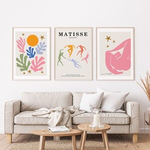 Matisse Print Set of 3 Abstract Pastel Colorful Wall Art Matisse ...