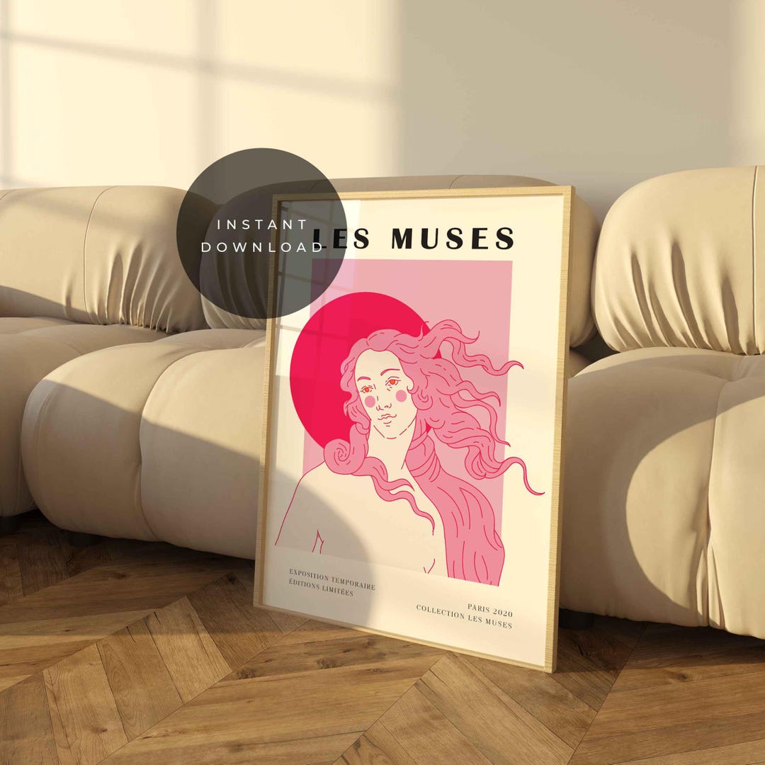 Birth of Venus Line Art Print, Danish Pastel Decor (digital Prints) - Etsy