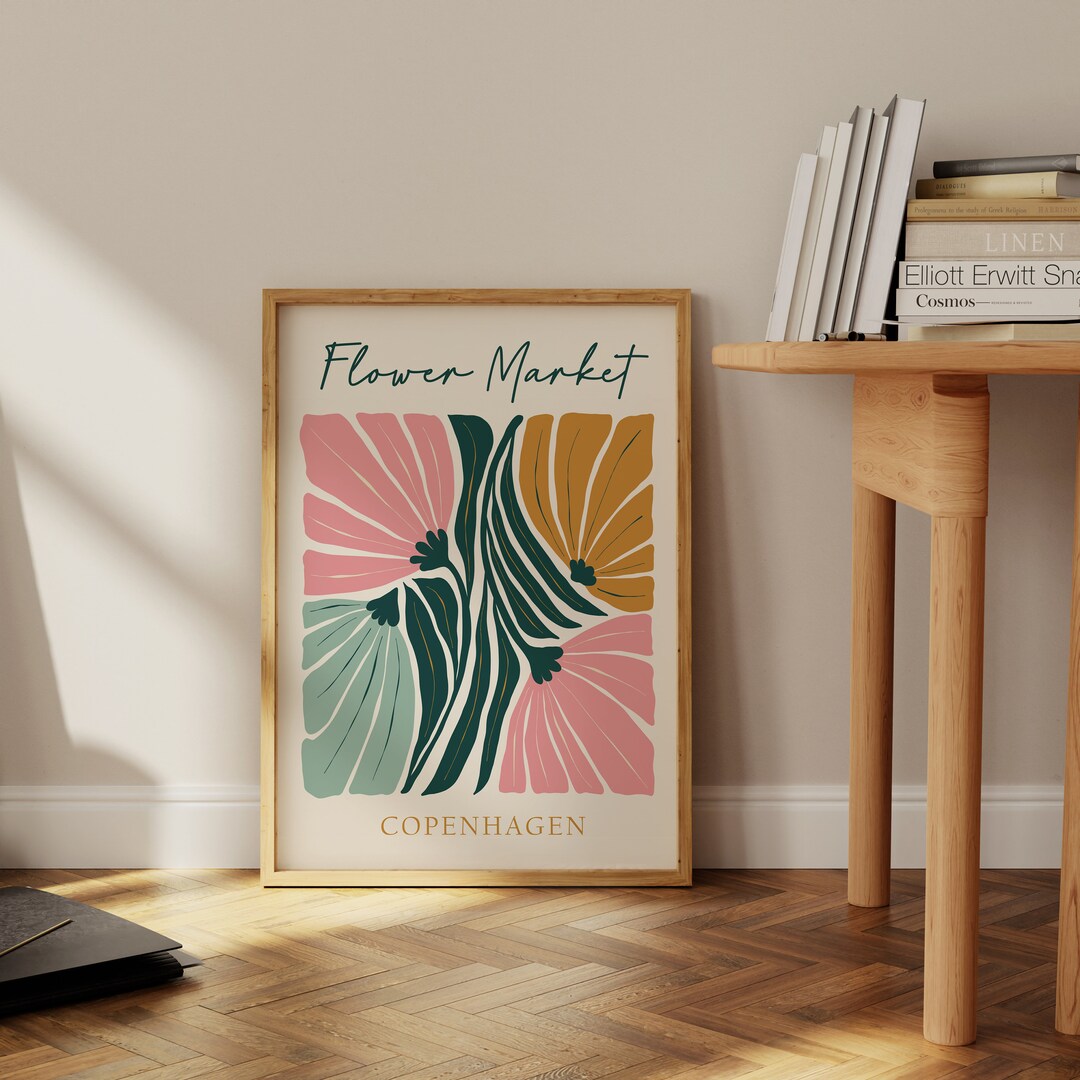 COPENHAGEN FLOWER MARKET Design Poster, Flower Market Poster, Living ...