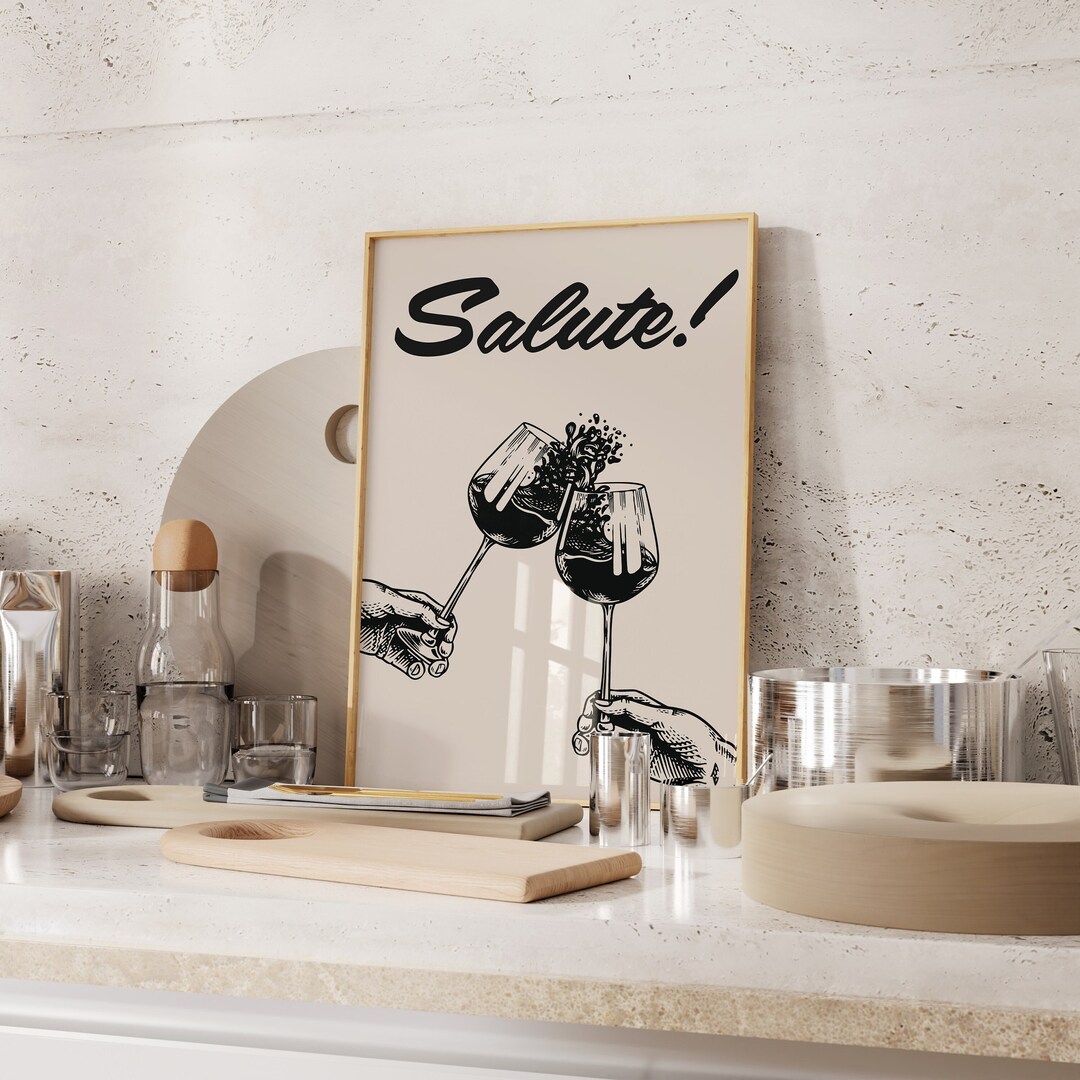 Salute Italian Poster Cheers Definition Print Typography - Etsy