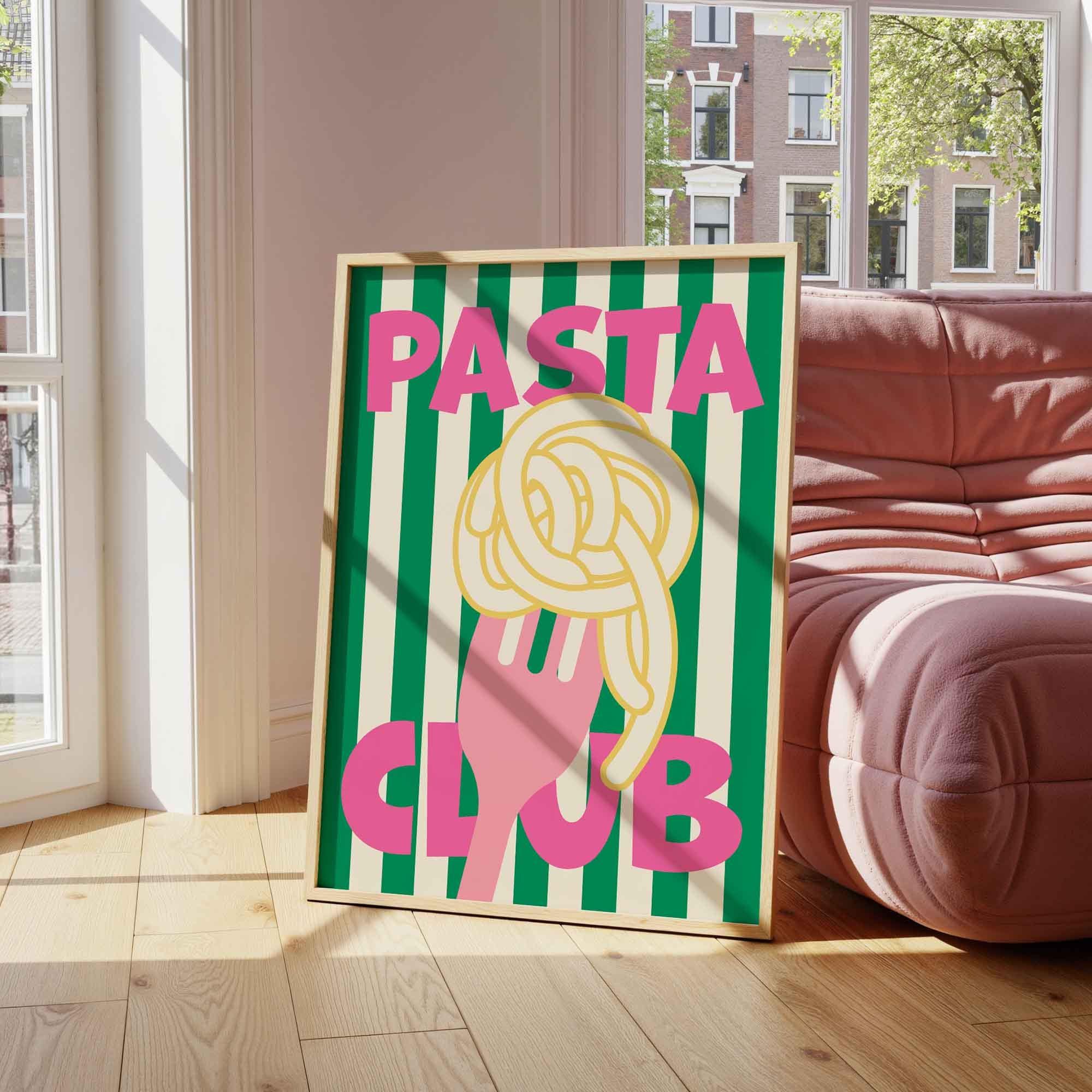Pasta Club Art Print, Retro Kitchen Wall Decor - Etsy