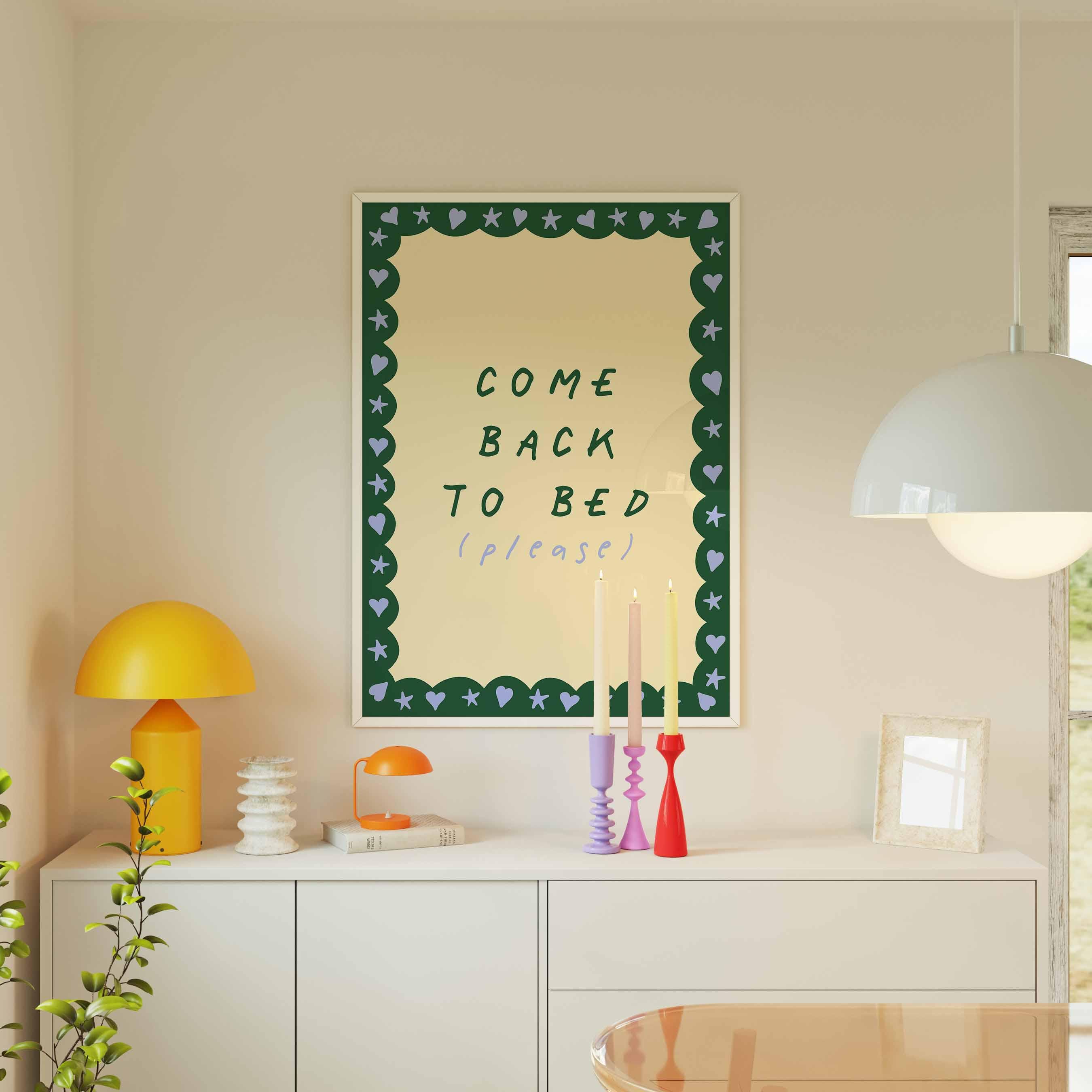 Come Back to Bed Print, Handdrawn Typography, Bedroom Wall Art - Etsy
