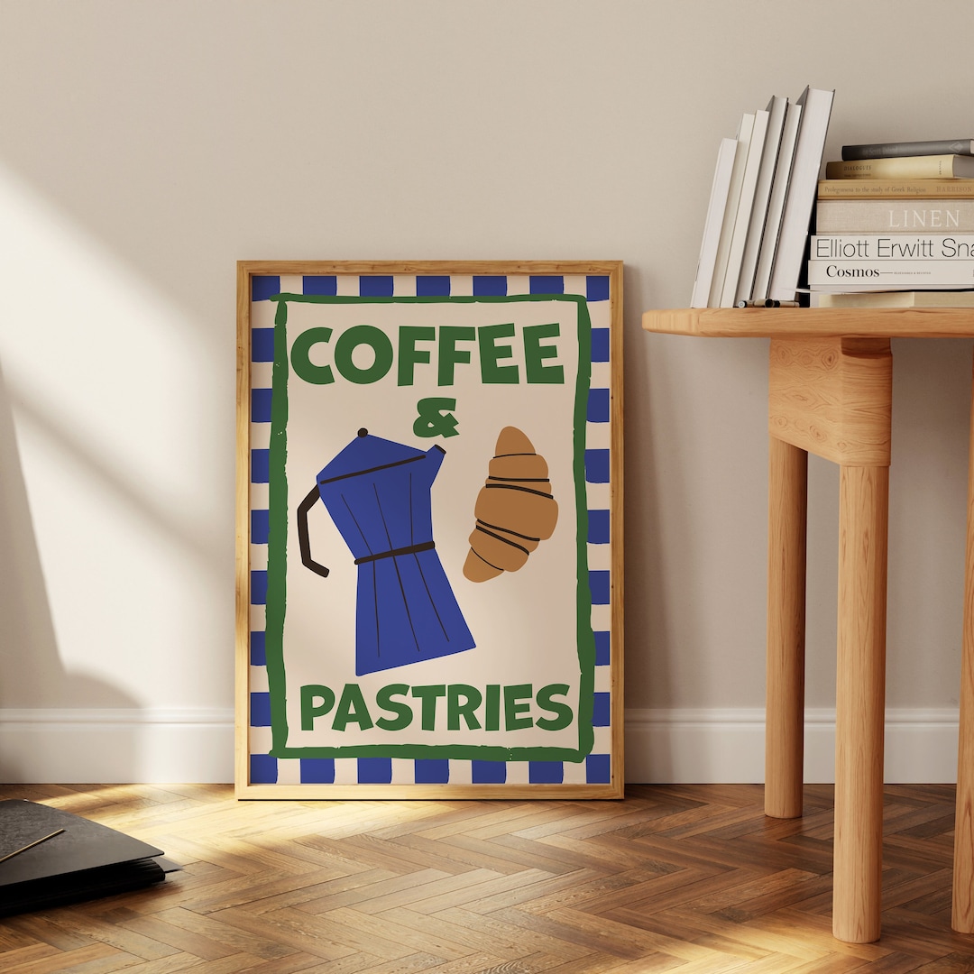 Retro Coffee Print, Vintage Coffee Poster, Food Print, Kitchen Decor ...