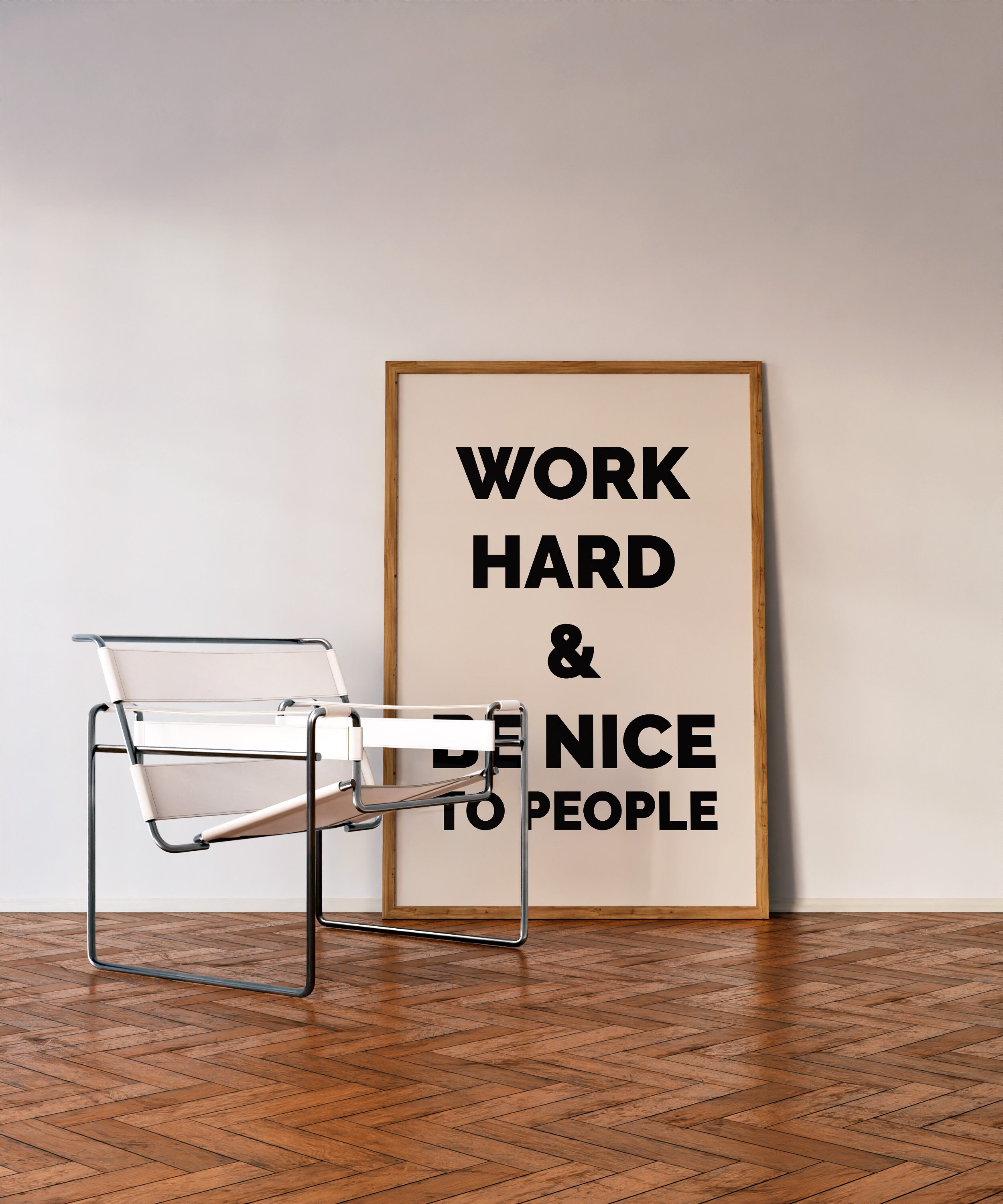 Work Hard Be Nice Poster, Motivational Quote Print, Minimal Typography ...